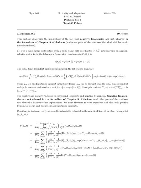 jackson electrodynamics solutions chapter 9 pdf dipole classical
