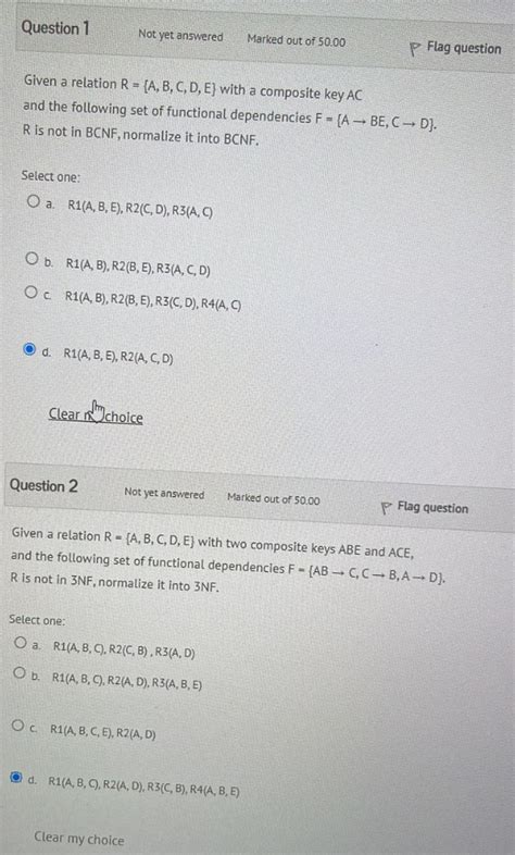 Solved Given A Relation R Abcde With A Composite Key