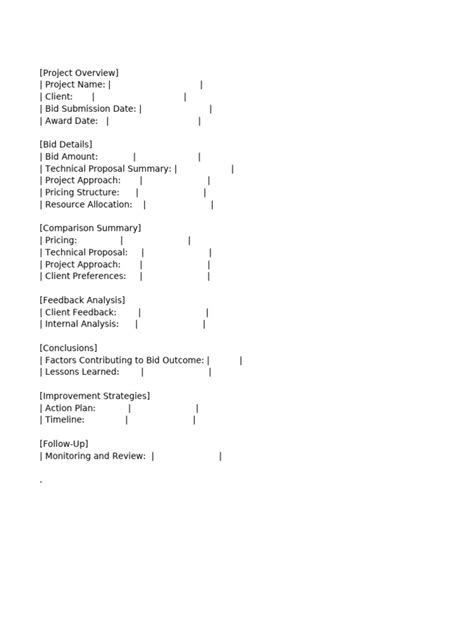 Format For Bid Analysis Pdf