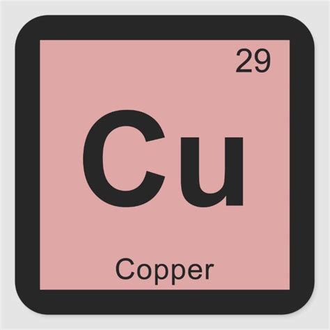 Cu Copper Chemistry Periodic Table Symbol Sticker