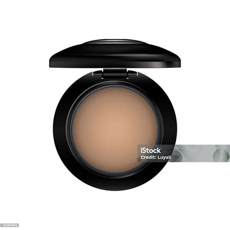 현실적인 얼굴 메이크업 화장품 파우더 빛나는 Sequin Bb 분말과 플라스틱 둥근 케이스에서 형광펜 아이섀도우 포장 간결입니다 3 차원 벡터 상위 볼 수 있습니다 3차원