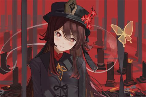 Cute Hu Tao Watching You Innocently Genshin Impact K Wallpaper Download