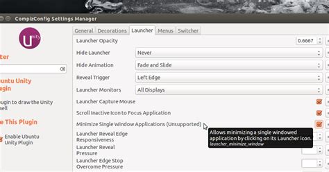 Minimize On Click For Unity Launcher Available In Ubuntu 1404 Trusty
