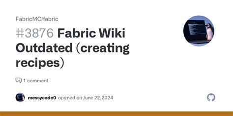 fabric wiki outdated creating recipes · issue 3876 · fabricmc fabric