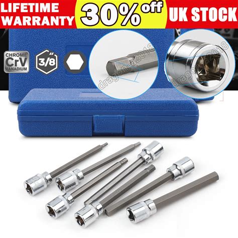Hex Socket Set Extra Reach Long 3 8 Drive Metric Allen Key Bit Garage Hand Tool EBay