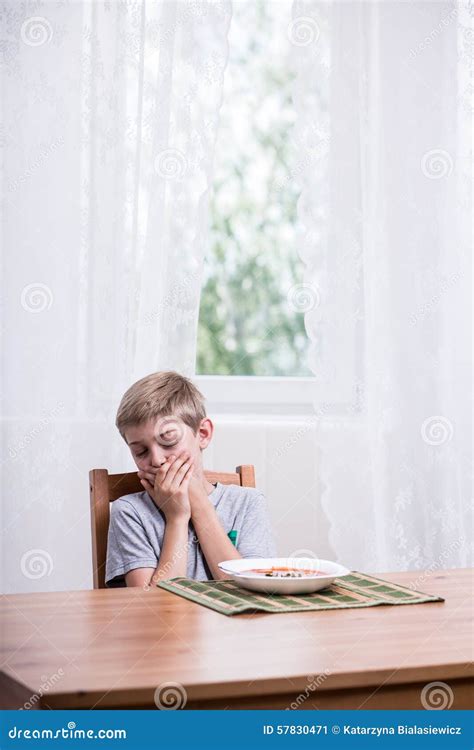 Boy Refusing To Eat Stock Image Image Of Health Refuse 57830471