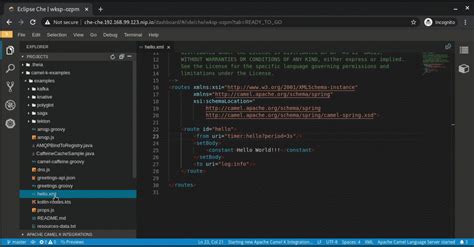 Apache Camel K Development Inside Eclipse Che Iteration 1 Red Hat