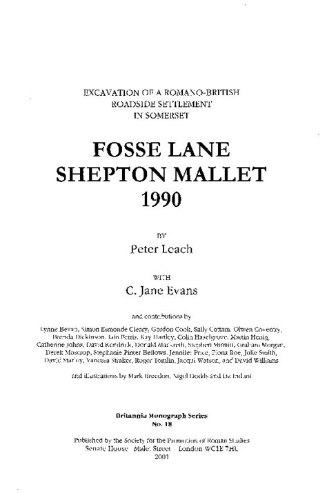 Pdf Glass Vessels From Excavations At Fosse Lane Shepton Mallet 1990 Jennifer Price And