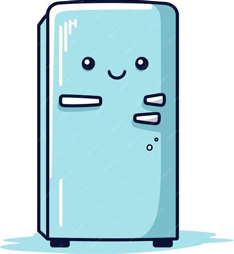 Premium Vector A Blue Refrigerator With A Smiley Face On It And A