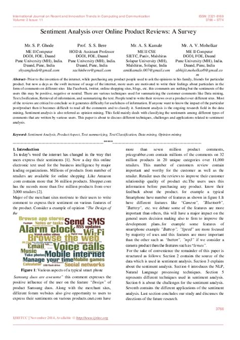 Pdf Sentiment Analysis Over Online Product Reviews A Survey