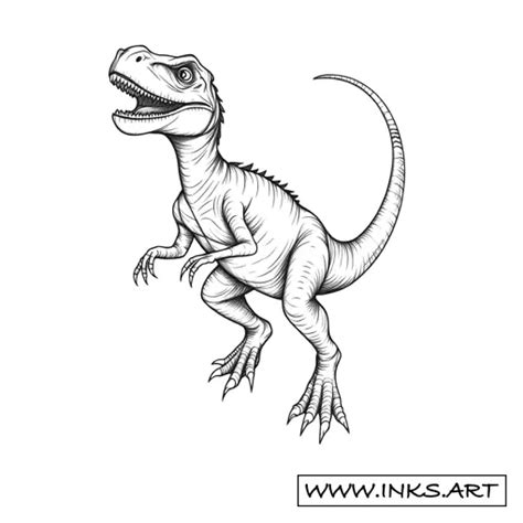 Tattoo Design Small Velociraptor From Jurassic Park Style Sketch