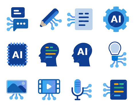 Premium Vector Generative Ai Artificial Intelligence Icon Set