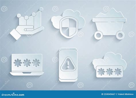 Set Mobile With Exclamation Mark Coal Mine Trolley Laptop Password Password Protection Cloud