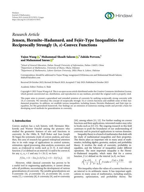 Pdf Jensen Hermitehadamard And Fejér Type Inequalities For