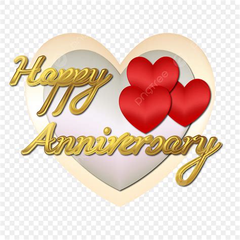 Happy Anniversary Clipart With Heart Icon Gold Happy Anniversary