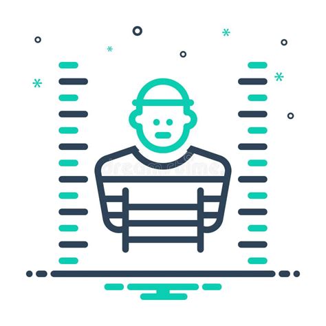 Mix Icon For Criminal Offender And Culprit Stock Vector Illustration