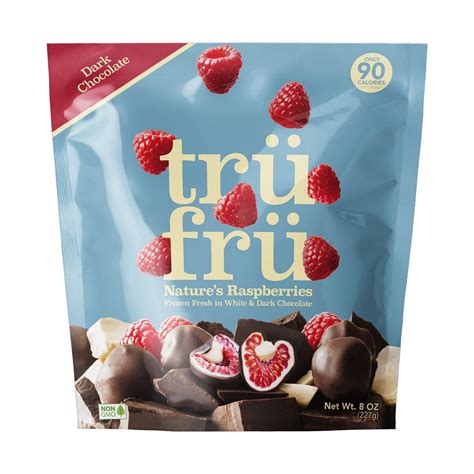 Tru Fru Raspberries Hyper Chilled In White And Dark Chocolate 8 Oz