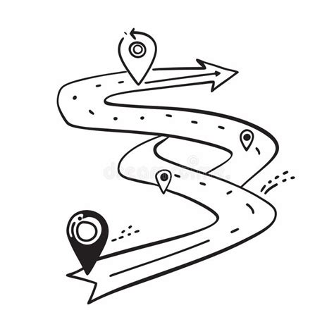 A Winding Path Is Illustrated With Location Markers Suggesting
