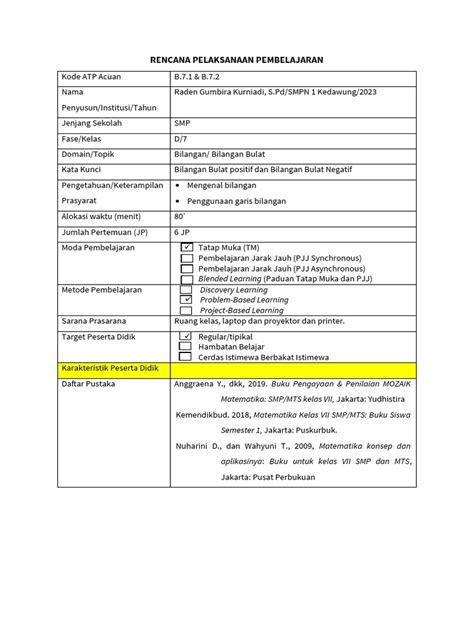 Bilangan Bulat Positif Dan Negatif Pdf
