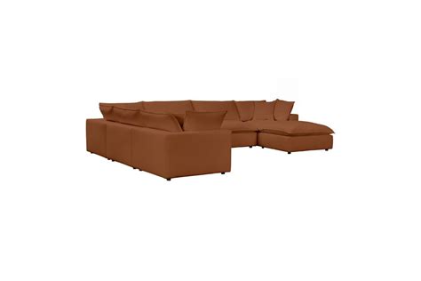 Cali Rust Modular Large Chaise Sectional