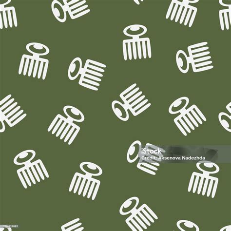 아딘크라 문자와 벡터 원활한 패턴 아프리카 민족과 부족의 의식 화면 인쇄 나무 빗 아름다움 순도와 여성의 상징 예술적인 손으로