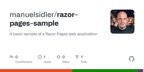 Github Manuelsidler Razor Pages Sample A Basic Sample Of A Razor Pages Web Application