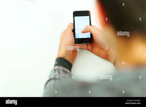 Man Typing On Smartphone Stock Photo Alamy