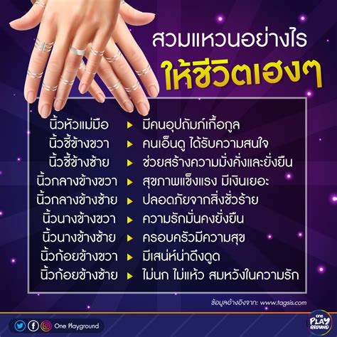 One Playground ใส่แหวนนิ้วไหนดีเป็นศิริมงคลแก่ชีวิต