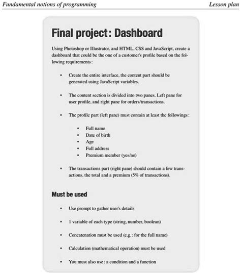 Fundamental Notions Of Programming Final Project Dashboard Using Photoshop Or Illustrator And