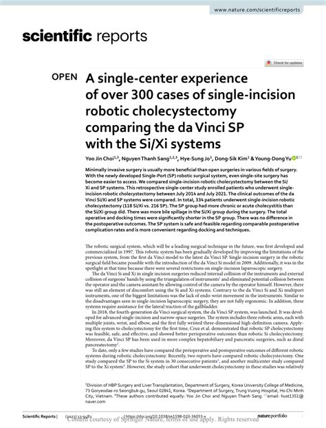 Pdf A Single Center Experience Of Over 300 Cases Of Single Incision Robotic Cholecystectomy