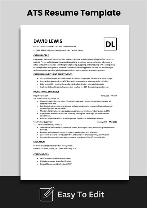 Best 13 20 Ats Friendly Resume Templates Artofit