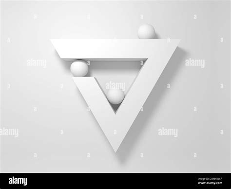 Abstract Minimal Geometric Installlation Frontal View Three Balls And