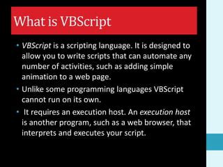 Learn Vbscript Part Of Ppt