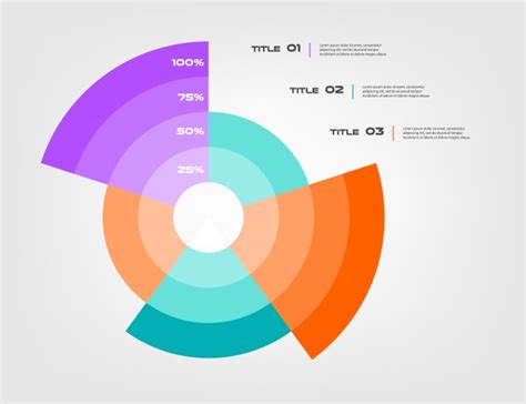 Sunburst Pie Chart Color Infographics Step Vector Image