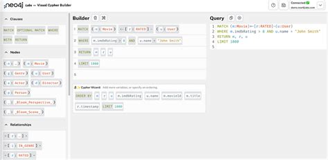 visual cypher builder — querying neo4j for everyone graph database