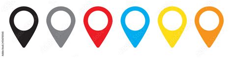 Location Pointer Icon Set Map Pins Set Location Symbols Collection Gps Navigation Pointer