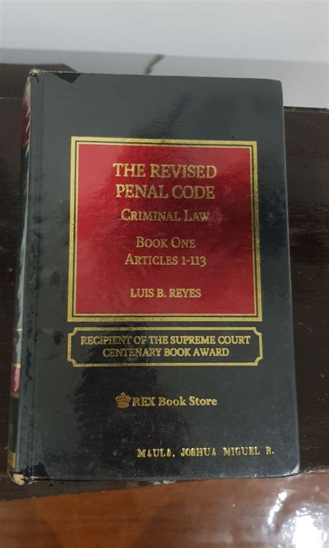 Revised Penal Code Reyes 2017 Hobbies And Toys Books And Magazines
