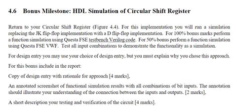 solved 4 6 bonus milestone hdl simulation of circular shift