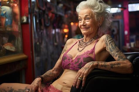 Premium Ai Image An Elderly Lady With White Hair Is Smiling And