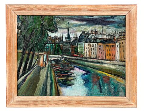 Lot Isaac Pailes The Seine Paris Oil On Canvas