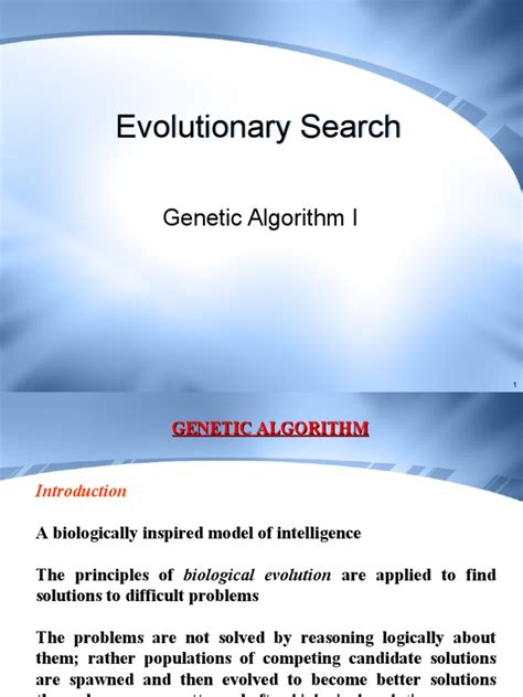 evolutionary search genetic algorithm i download free pdf genetic