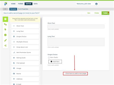 How To Add A Second Page Or More To Your Form