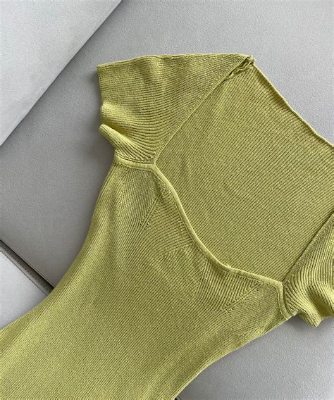 캡소매 스퀘어넥 골지 원피스