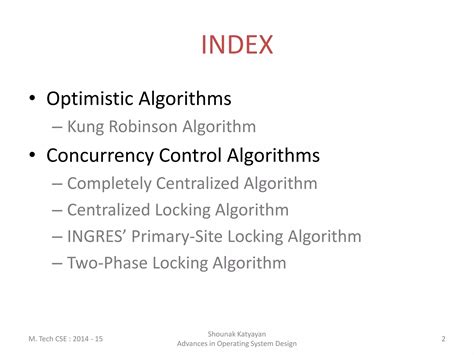 Optimistic Algorithm And Concurrency Control Algorithm Ppt