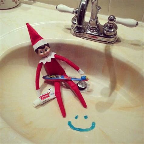 Elf On The Shelf Playing With Toothpaste Elf On The Shelf Shelves Elf