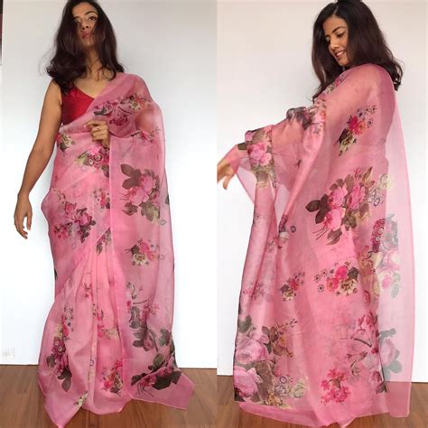 Floral Printed Organza Sarees Trending Collection