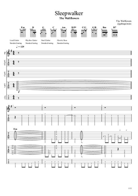 Sleepwalker Tab And Chords Thewallflowers