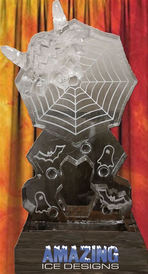 Spider Web Ice Scuplture Ice Sculptures Halloween Decorations Ice