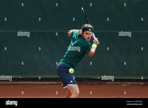 Stefanos Tsitsipas Of Greece During Training On Day Three Of The Barcelona Open Banc Sabadell