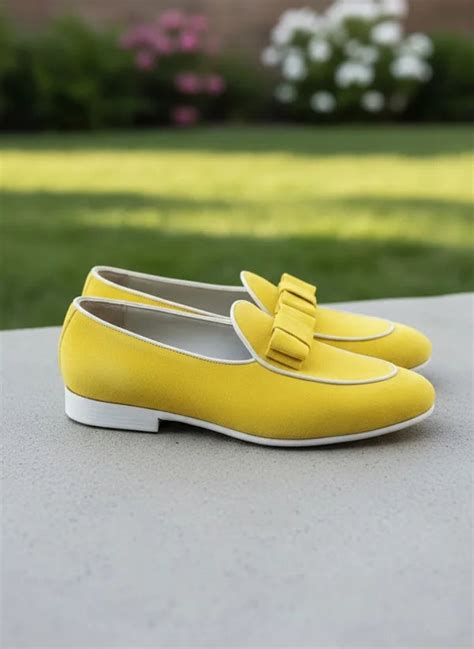 Buy Yellow Suede Leather Loafers For Men Pump Loafers Gent With